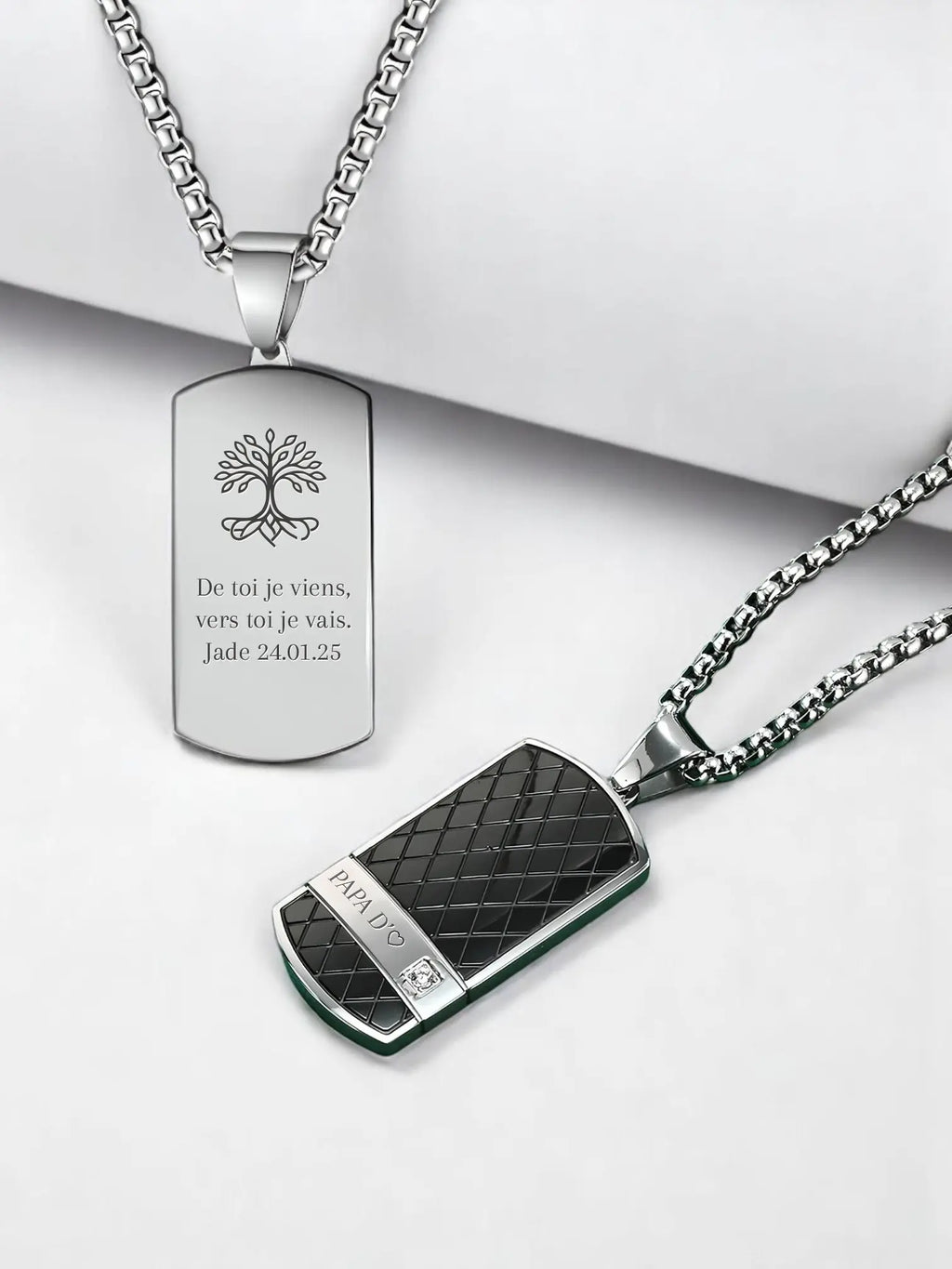 Collier Personnalisable Pour Homme avec Message gravé - Personnalisez-le